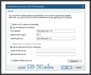 GUA and LLA Static Configuration » CCNA 200-301